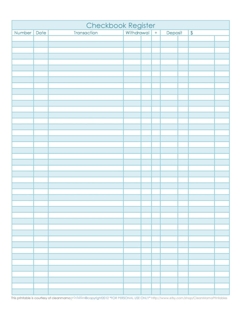 Free Printable Checkbook Register | FREE Printables