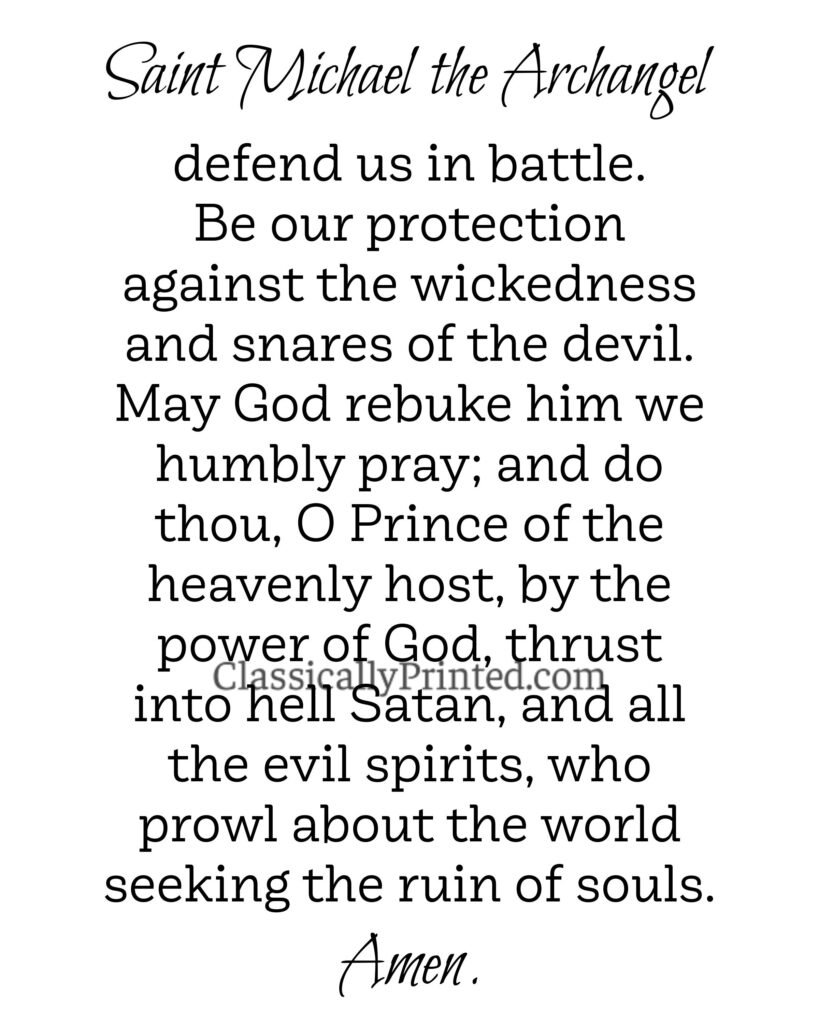 St Michael the Archangel Prayer Printable | FREE Printables